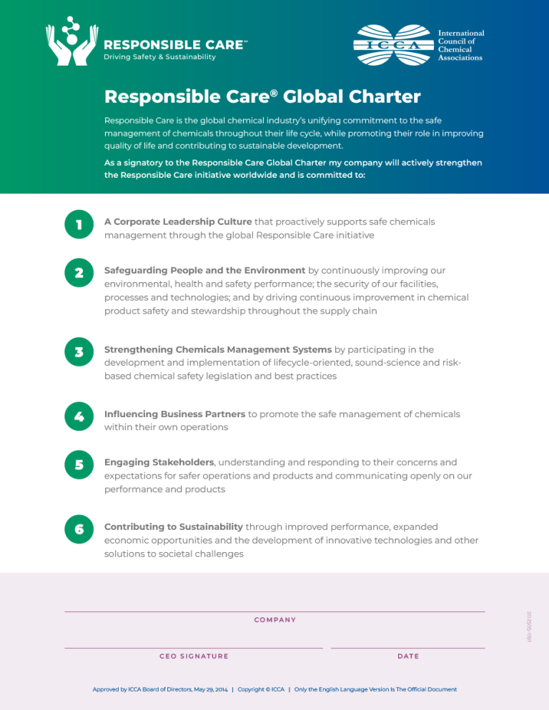Responsible Care - International Council of Chemical Associations (ICCA)