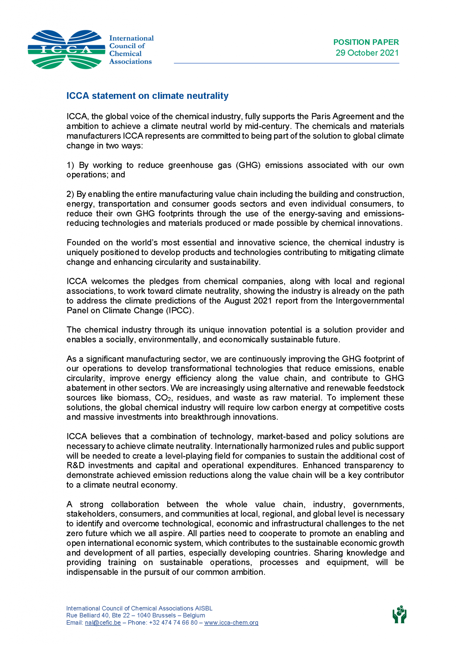 ICCA - International Council of Chemical Associations (ICCA)